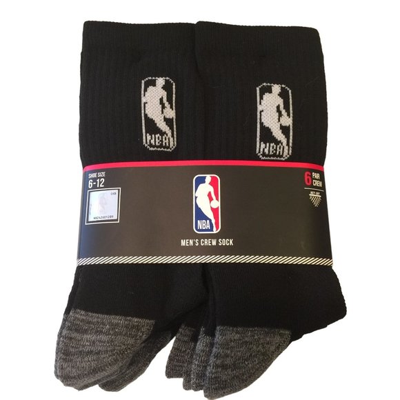 NBA | Underwear & Socks | Nba Mens Crew Socks Size 62 Black | Poshmark